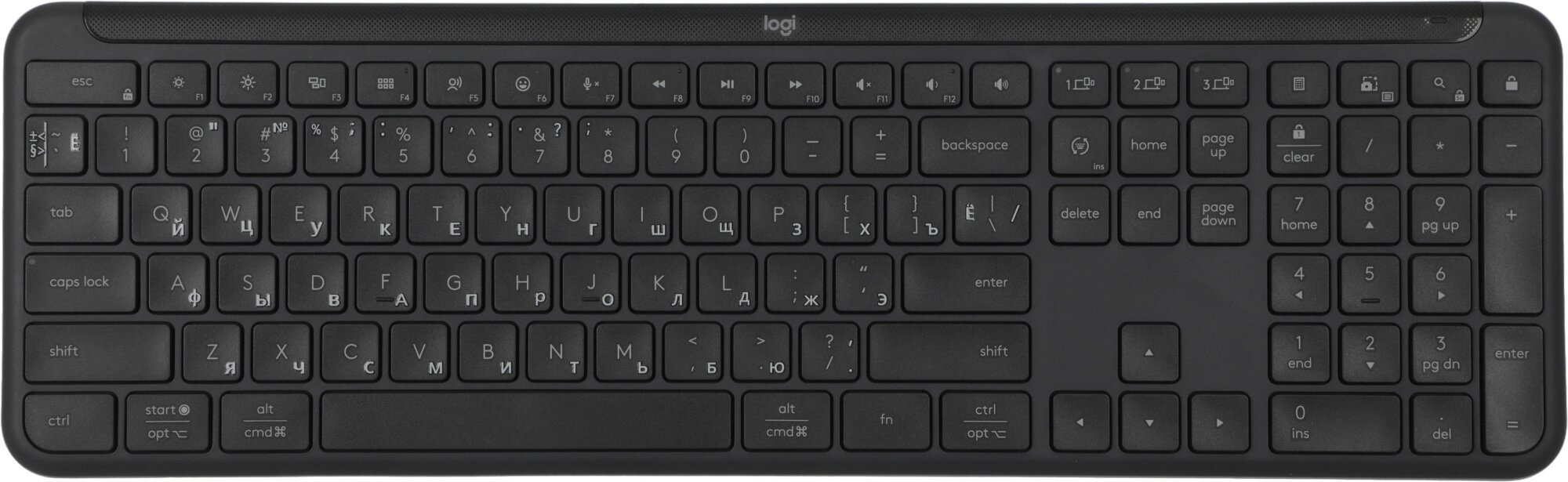 Клавиатура Logitech K950 черный USB беспроводная BT/