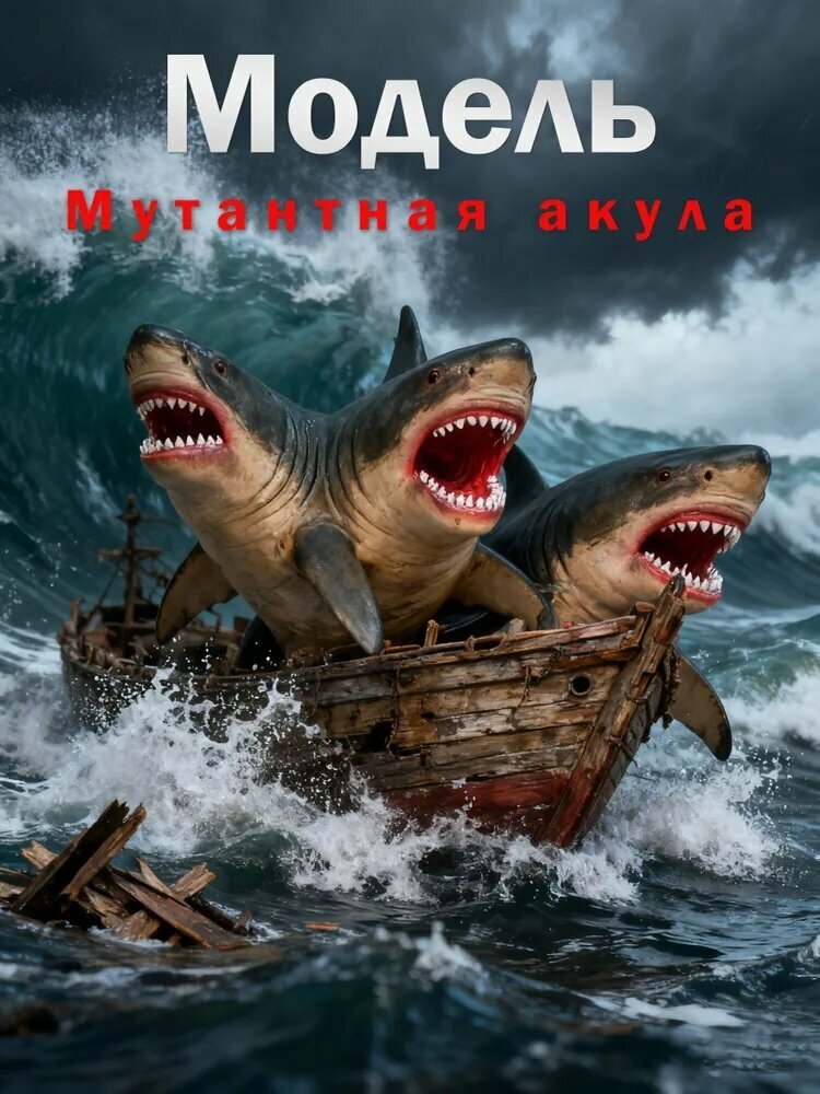 Фигурка мегалодон реалистичная, детализированная модель акулы для обучения и коллекционирования