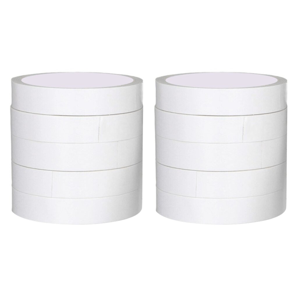 10 рулонов, двусторонний скотч, высокой вязкости, студенческий белый прочный двусторонний скотч ручной работы шириной 2 см и шириной 10 метров