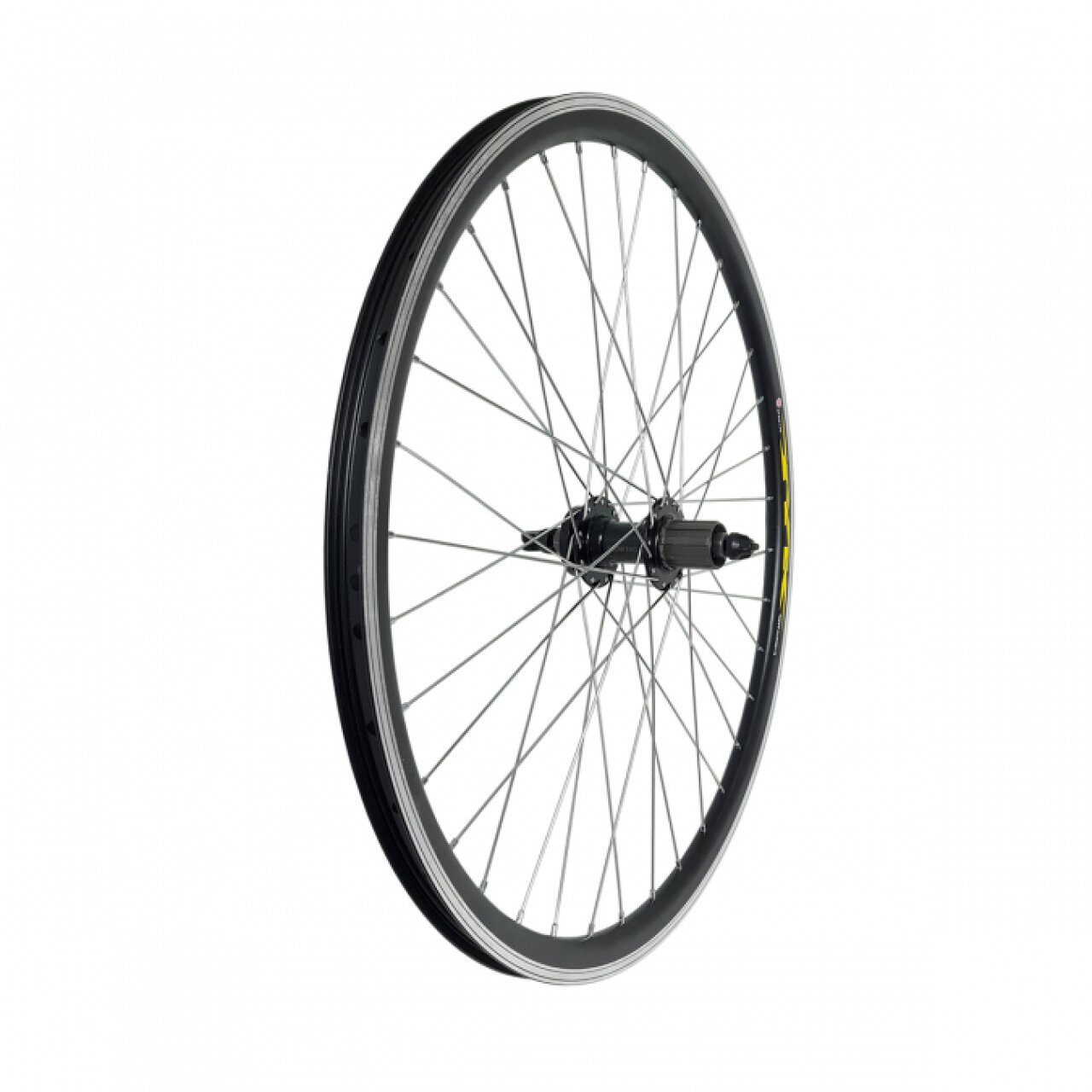 Колесо заднее в сборе 27,5", двойной, алюминиевая втулка, под диск, под кассету, эксцентрик