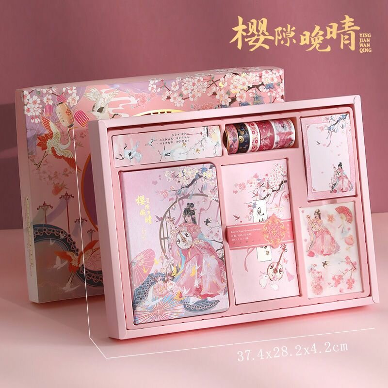 Подарочный набор для скрапбукинга в китайском стиле: блокнот, инструменты, тиснение золотом