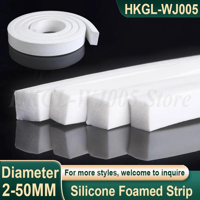 Силиконовая вспененная уплотнительная лента 2-50 мм 8x10mm (5 Meter)