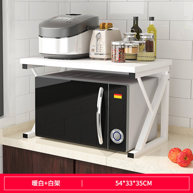 Кухонная полка для микроволновой печи, настольная полка для специй, органайзер для хранения, напольная двухъярусная полка для настольной печи