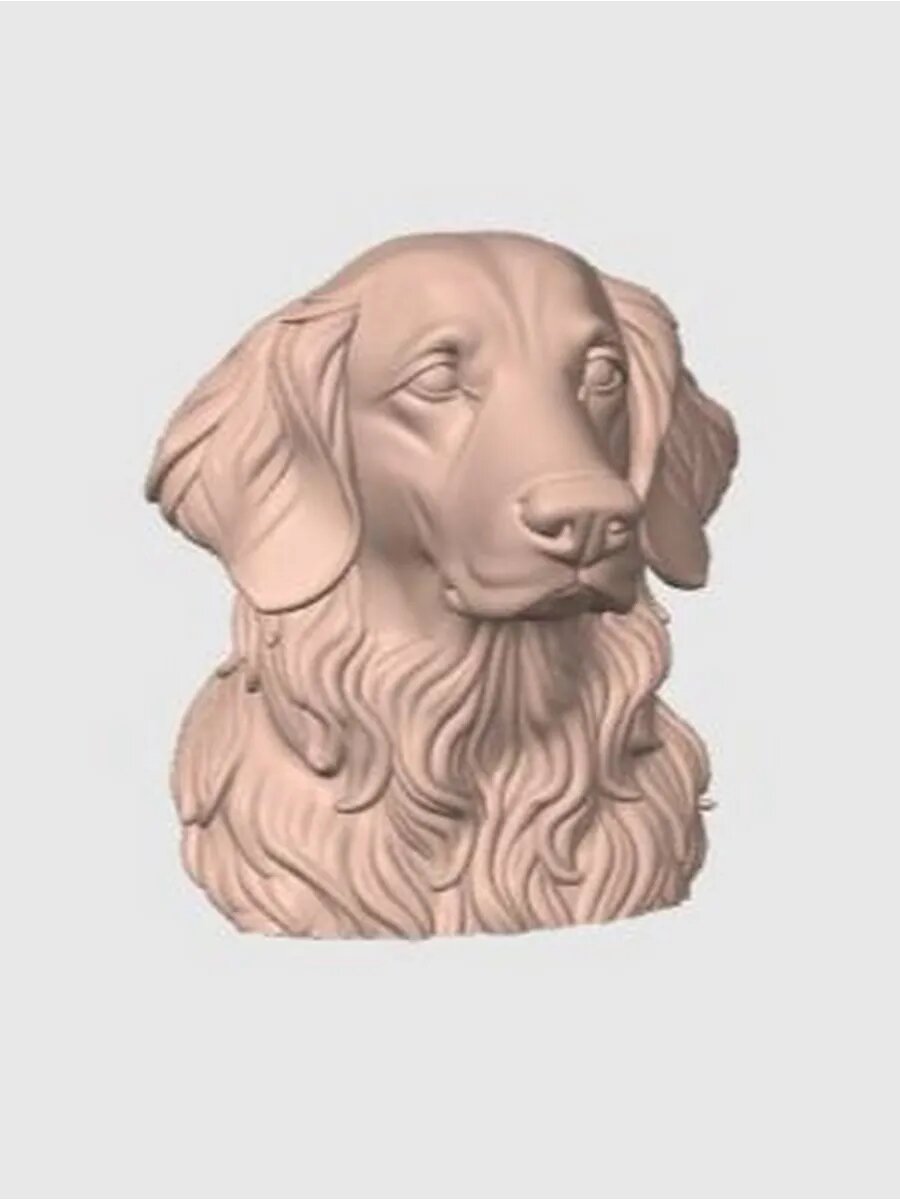 Бюст собаки-плоскошерстный ретривер (10см, бежевый)