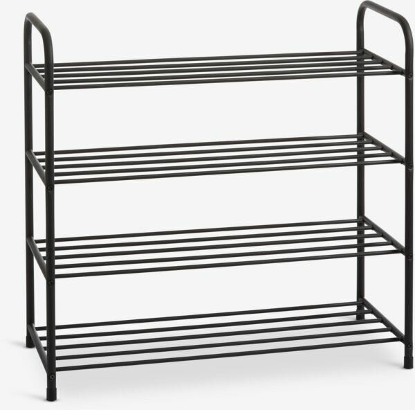 Шкаф для обуви 4 полки Jysk HALS цвет черный 82 х 78 х 35 см