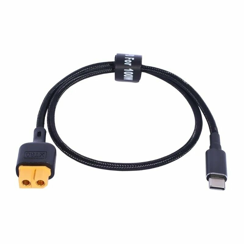 (1 шт.) Плетеный кабель для зарядки Type C male to XT60 female 100 Вт 50 см