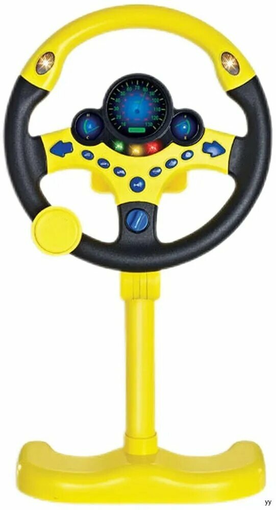 Игрушка музыкальная Руль с кронштейном-платформой 2192E-4, развивающий игровой руль со звуковыми эффектами и вращением