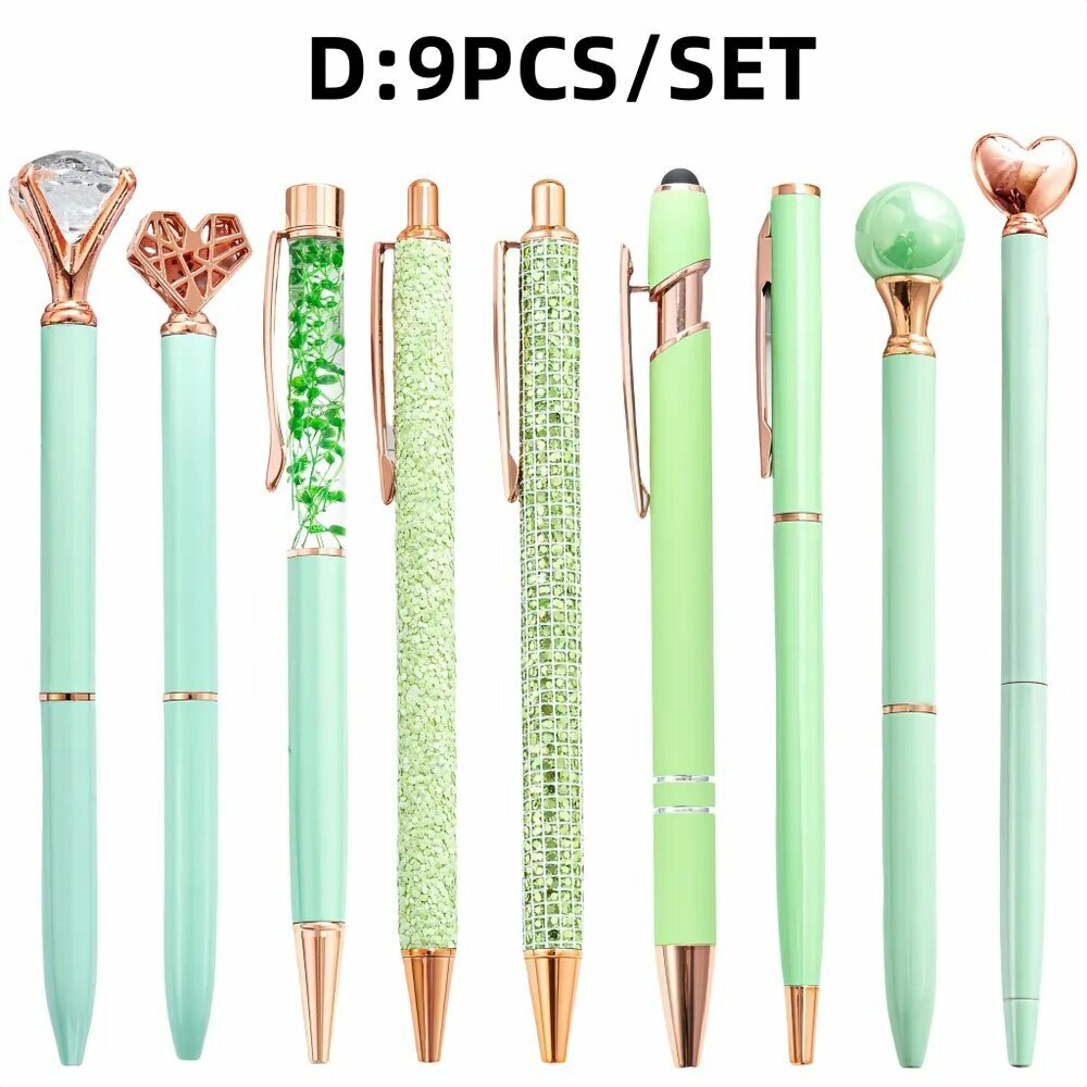 Набор ручек Шариковая, толщина линии: 1 мм, цвет: Черный, 9 шт.