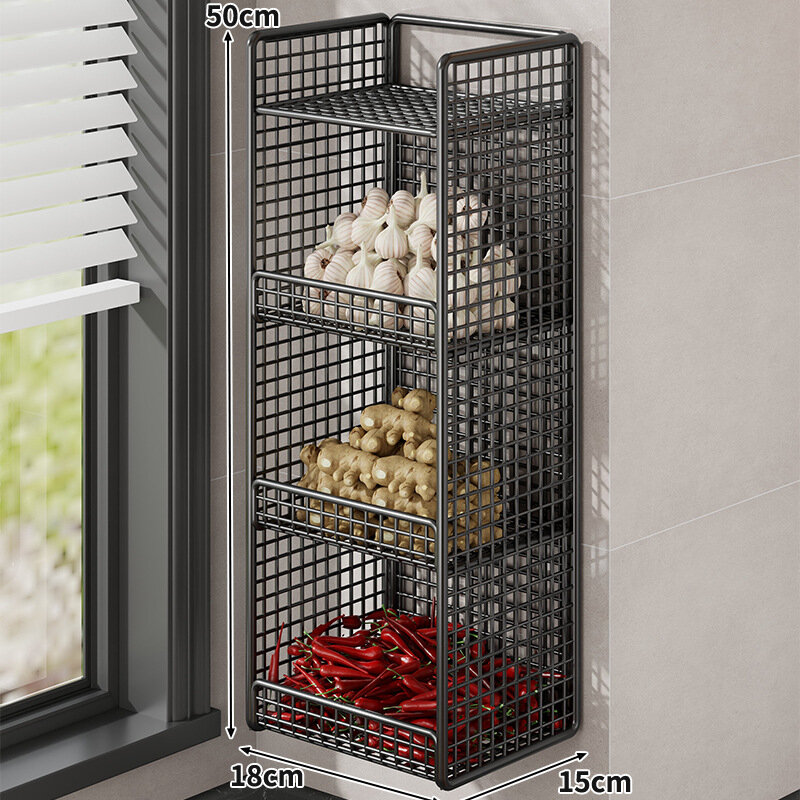 Артефакт для хранения лука, кухонная полка для лука, имбиря и чеснока, настенная корзина для хранения овощей, многофункциональная полка для фруктов и овощей