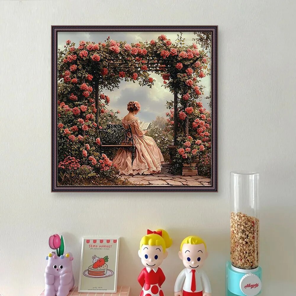 Полная вышивка эко-хлопковой нитью 11CT с принтом для девочек, набор для вышивки крестом, искусство 50x50 см