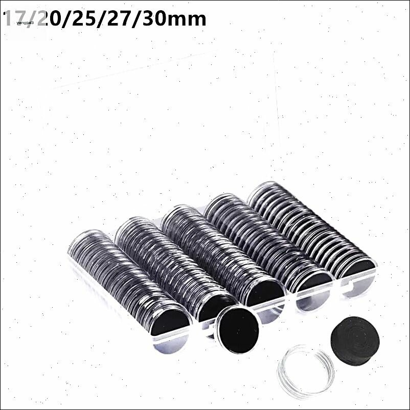 Ящик для хранения монет Дисплей Памятный коллекционный футляр - 100 (Черный внутренний коврик)