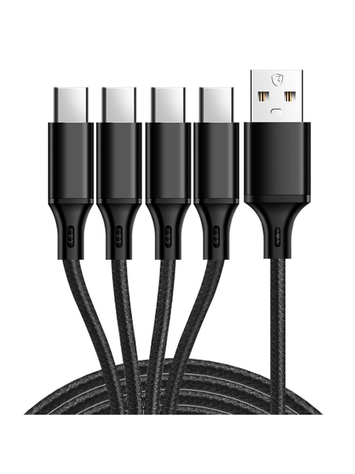 Кабель для зарядки 1,5 м 4 в 1 кабель для зарядки USB Type C многопортовый кабель-разветвитель