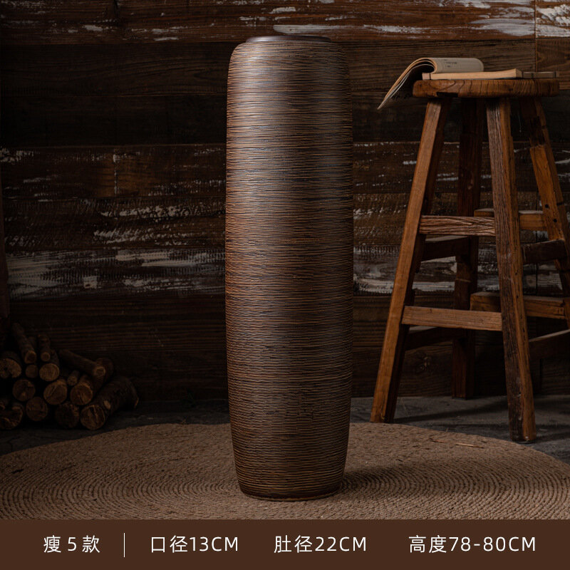 Большая напольная ваза из Цзиндэчжэня для гостиной, отеля, бутика, украшение для двора, фэн-шуй, ретро китайский стиль, ваза для цветов