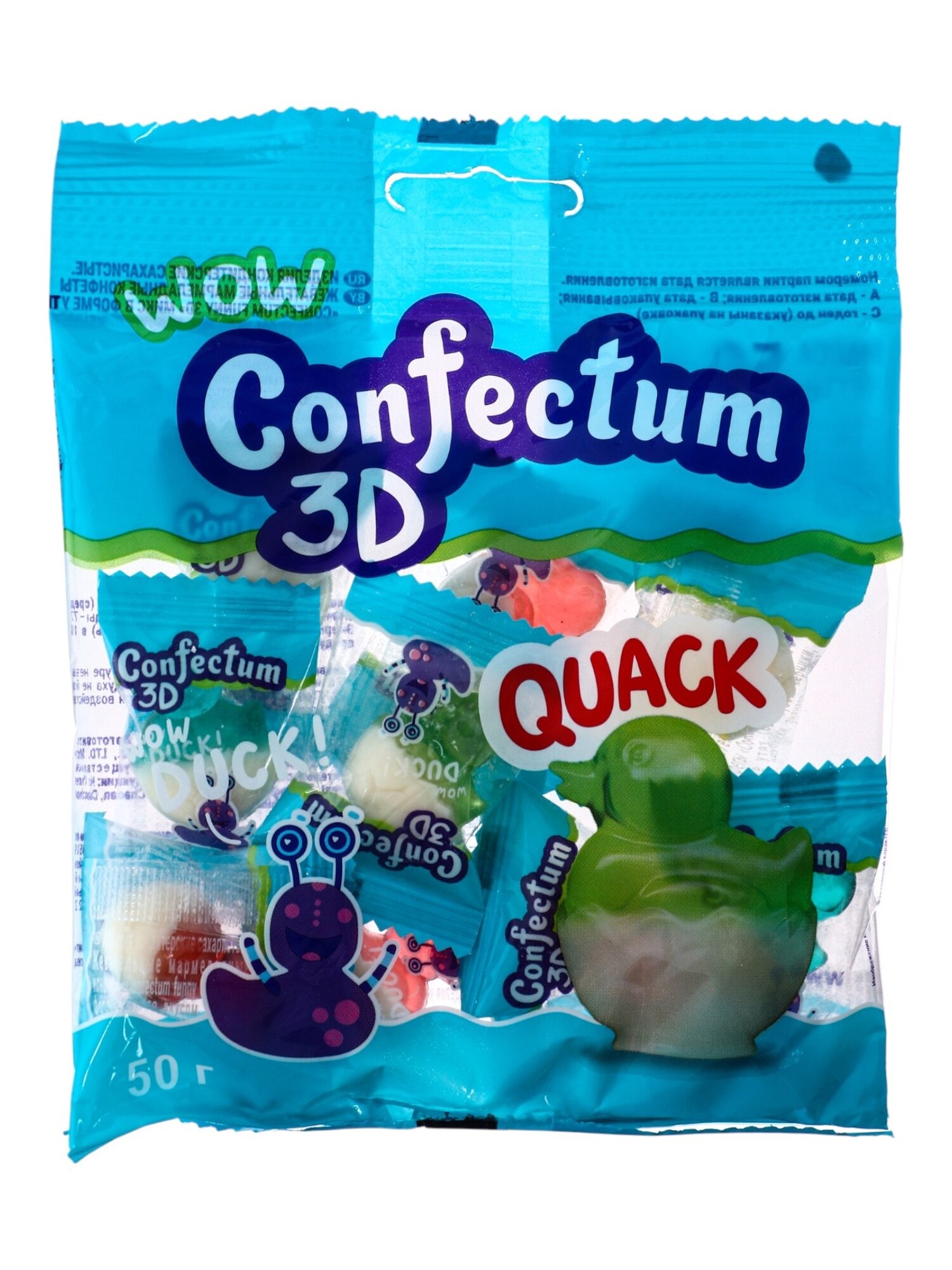 Мармелад Confectum funny Утята со вкусом черники, яблока, клубники, ананаса и ванили 50 г 10977107