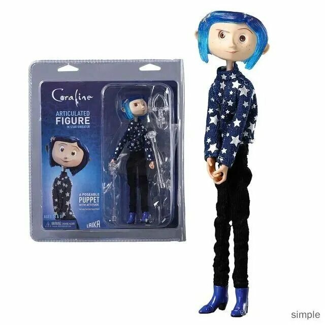Подвижная фигурка кукла Коралина - Coraline in Star Sweater Doll