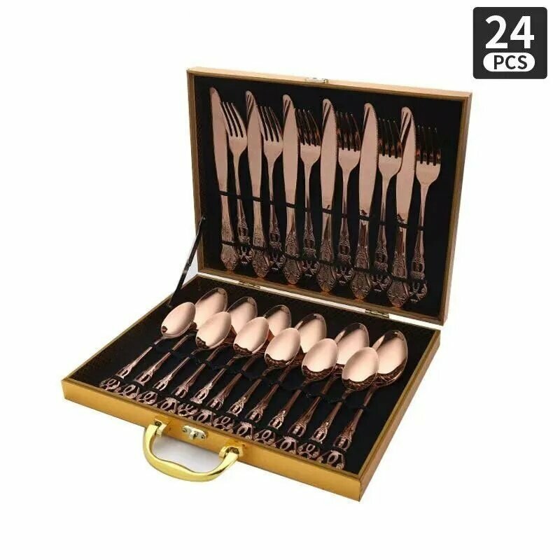 Набор столовых приборов 24 предм. медь