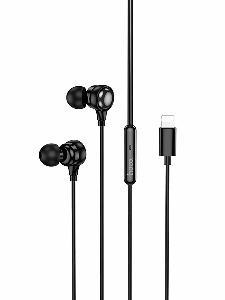 Наушники проводные с микрофоном Hoco M116, Lightning, цвет черный