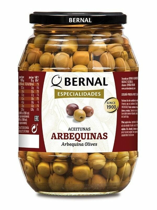 Оливки арбекина (ARBEQUINES), консервированные, в рассоле, в стекле, 950 г