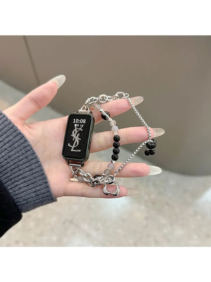 Женские часы H7-6.1, кристалл, жемчужная цепь, черные