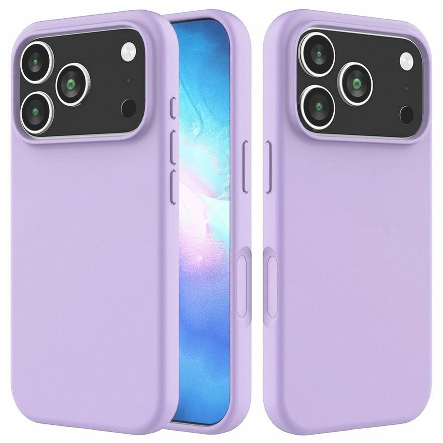Силиконовая накладка без логотипа (Silicone Case) для Apple iPhone 17 pro светло-сиреневый