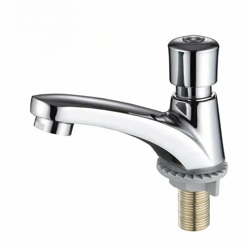 OZ-Trasat Смеситель для общественного туалета с задержкой срабатывания, хромированный, самозакрывающийся, экономящий воду