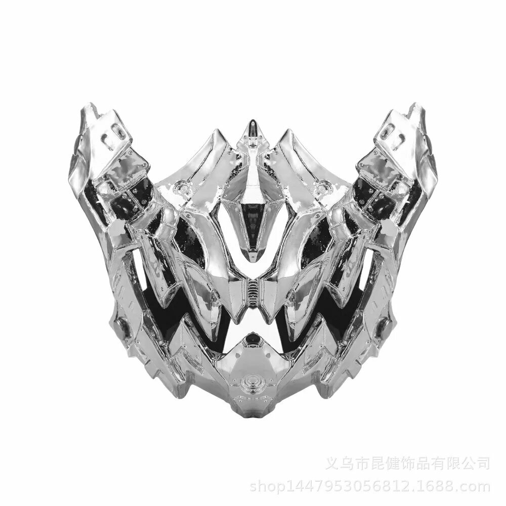 Механическая маска демона для косплея Серебряный, Silver