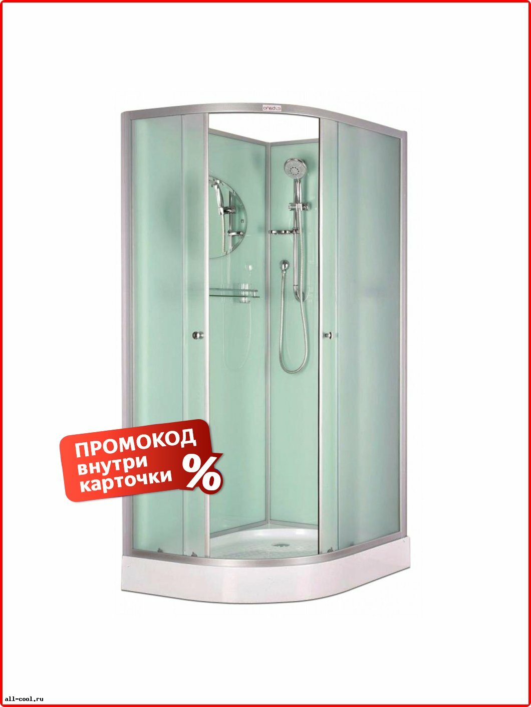 Душевая кабина Esbano Samanta 115x85 низкий поддон, асимметричная, белый