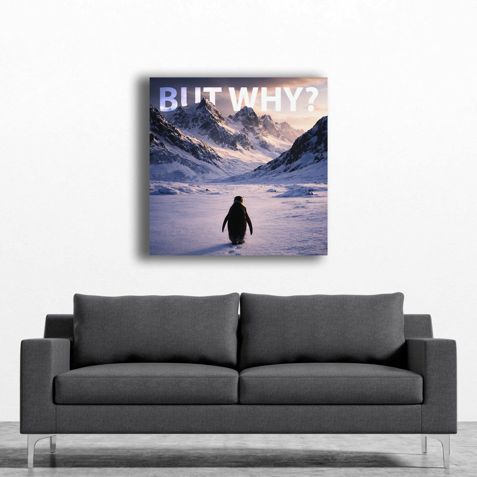 Картина на холсте Пингвин нигилист / penguin / 40*40