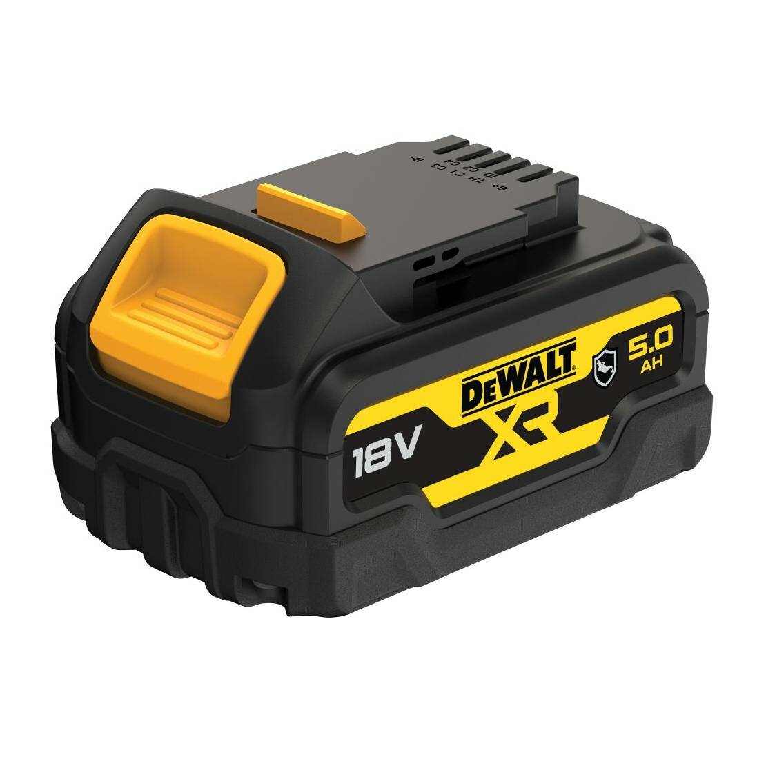 Аккумуляторная батарея DeWALT Li-Ion XR DCB184G, 5 Ач, Li-Ion, 18 В, слайдер, черный/желтый