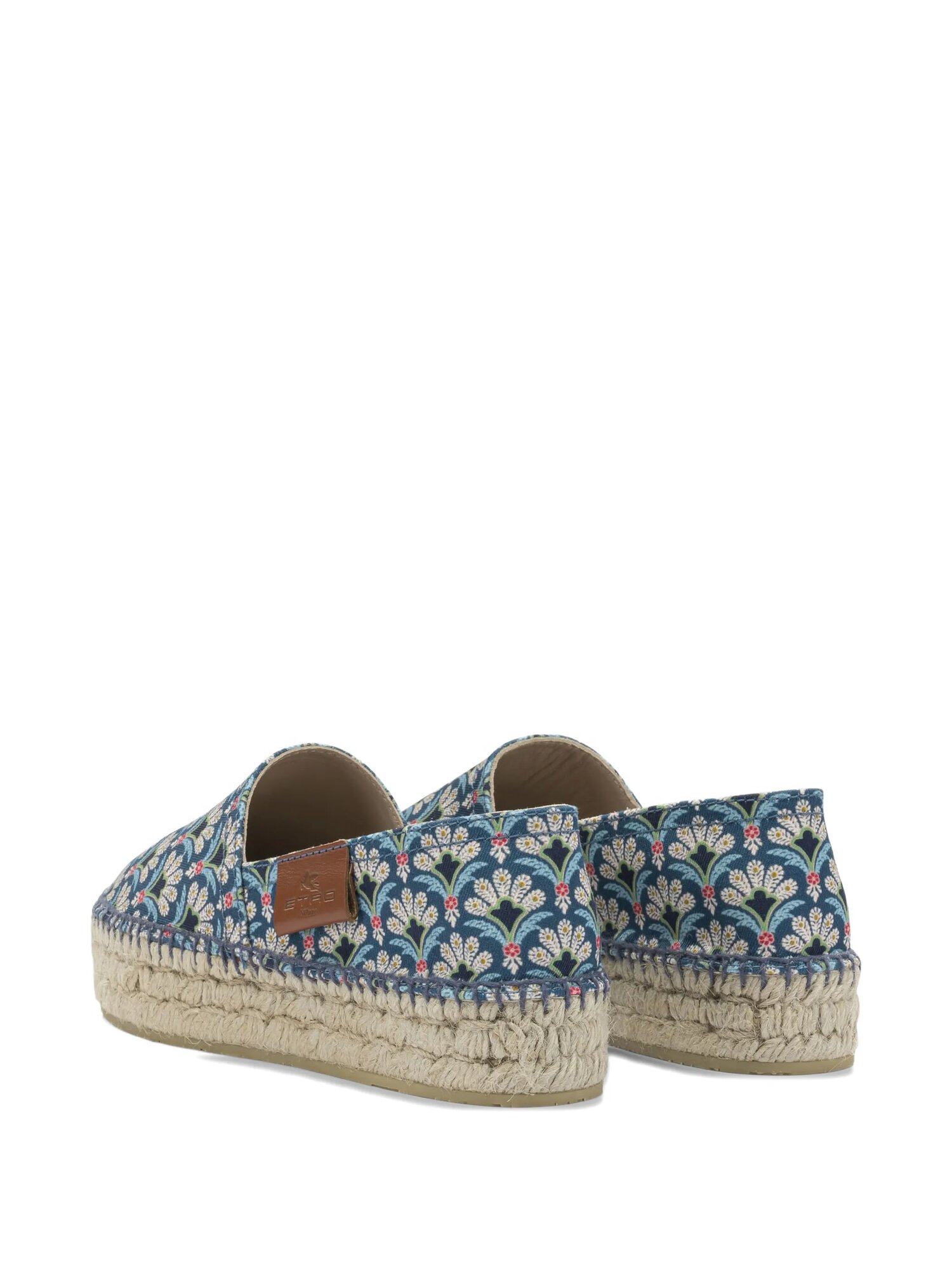 Эспадрильи ETRO Floral-print platform espadrilles, размер 40, blue — фото 1