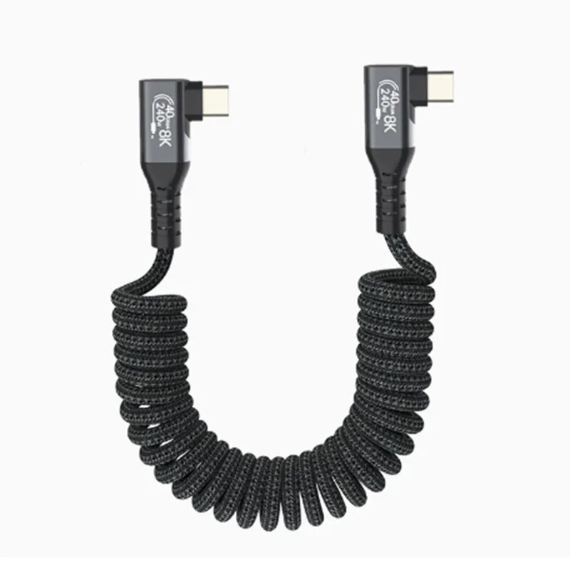 CableCC Спиральный USB 4.0 Type C кабель 1,2 м 5