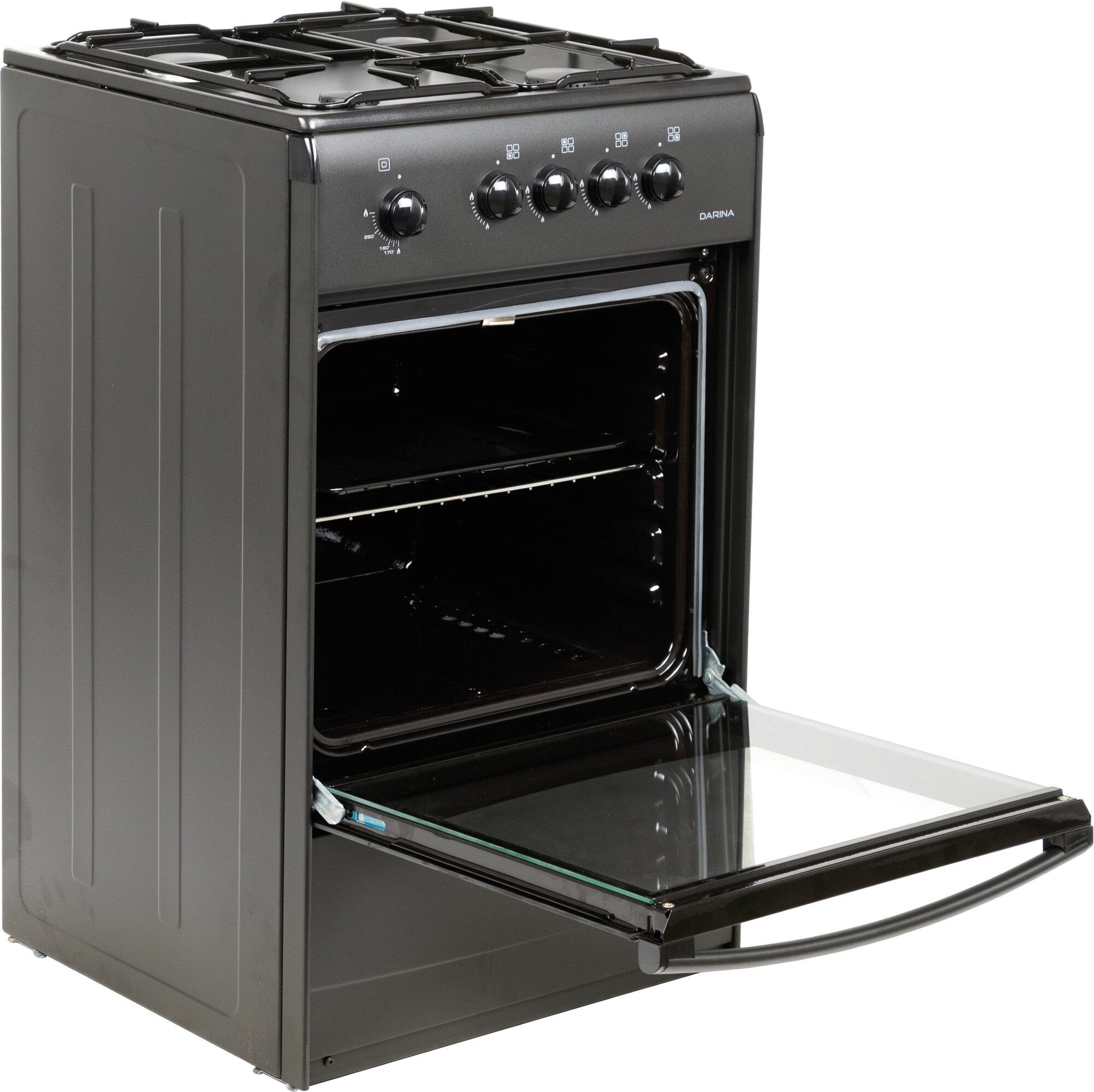 Плита Darina S GM441001At, газовая, эмалированная, 4 горелки, цвет черный