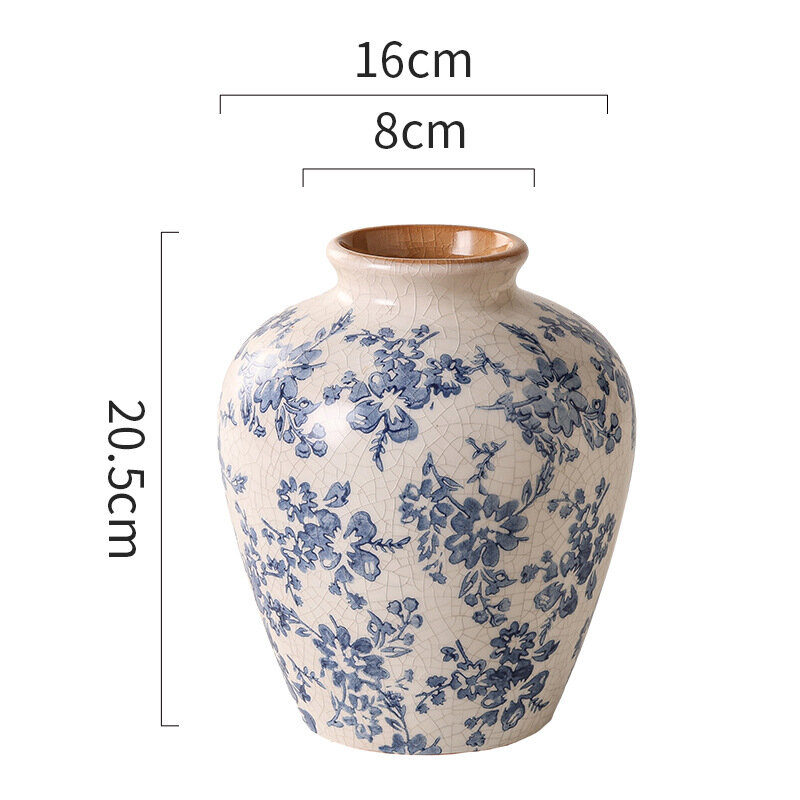 Новая керамическая ваза в китайском стиле с кракле-глазурью, сине-белая фарфоровая домашняя гидропонная ваза, розовая серия для девочек