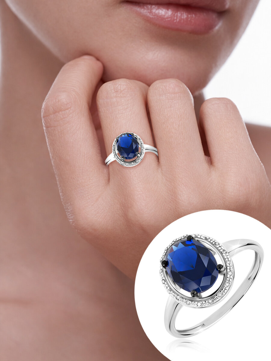 Кольцо, серебро, 925 проба, родирование, фианит