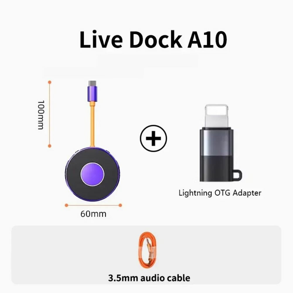 Аудиоадаптер Synido Live Dock A10/A20 с разъемом USB-C для записи музыки, портативный аудиоинтерфейс для iPhone, Android-смартфонов, ПК и компьютеров.
