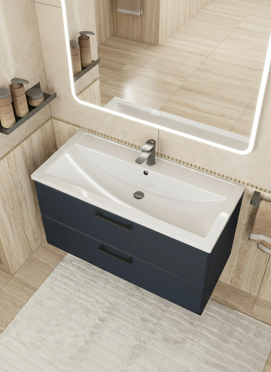 Раковина для ванной комнаты Uperwood Foster 100 см, прямоугольная