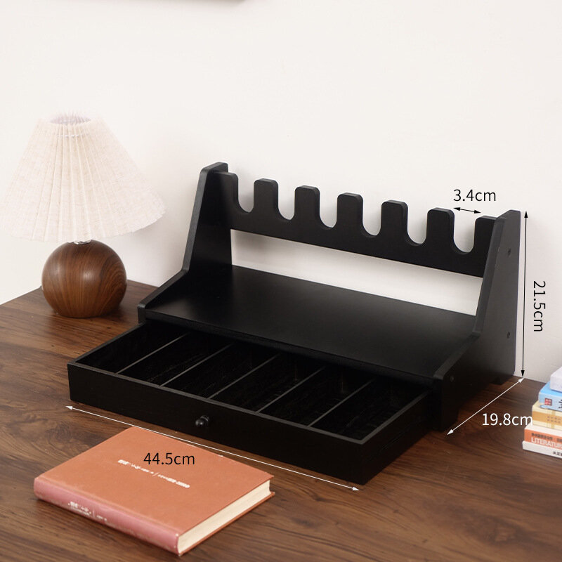 Деревянная стойка для хранения пистолетов, органайзер для детских игрушечных пистолетов, практичная с ящиками, многосекционная полка для хранения