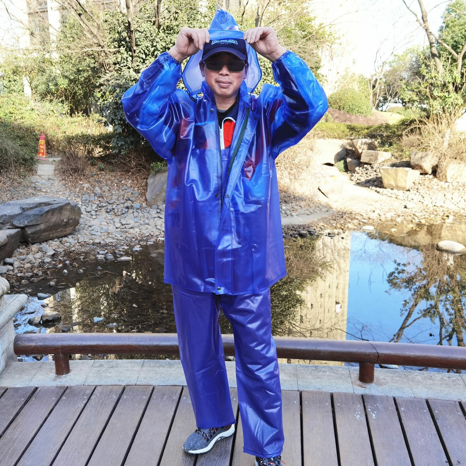 【Дождевик с нагрудником рыбака】Нагрудник и дождевики для лодки, набор из двух частей, утолщенный дождевик для взрослых