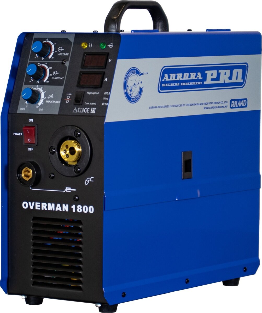 Сварочный инвертор Aurora OVERMAN 1800, MIG/MAG, 7 кВт, полуавтоматическая сварка