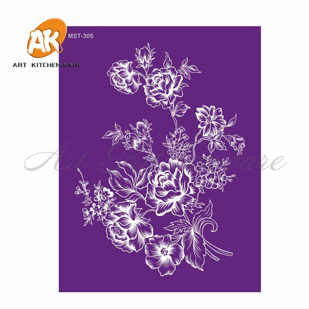 Трафарет для торта AK ART KITCHENWARE, цветочный, MST-305