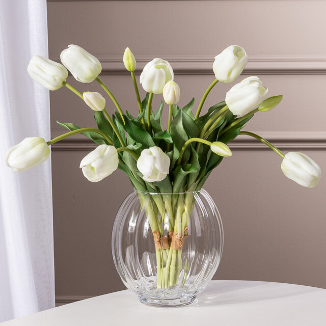 Силиконовые тюльпаны White Prince 5 шт, 48 см, EDG, 2100266A100