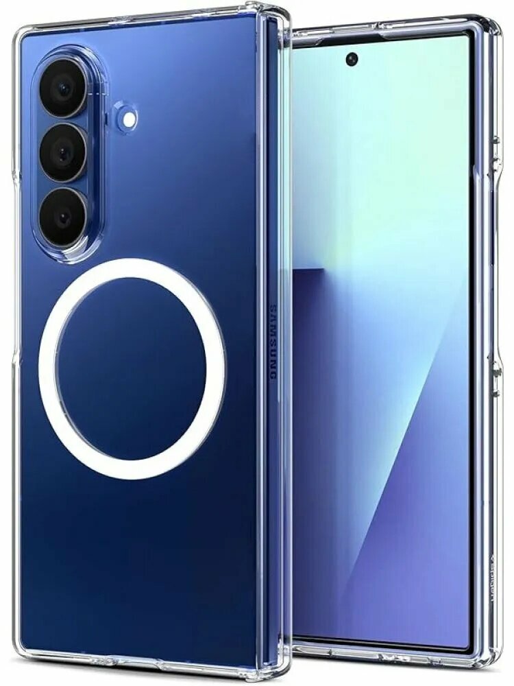 Чехол для мобильного телефона Spigen Samsung Galaxy Z Fold 7, Ultra Hybrid MagFit, совместимый с Magsafe, не желтеет, прозрачный корпус-Crystal Clear