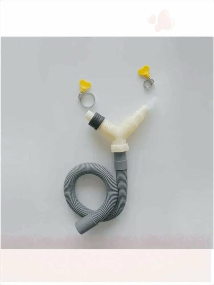 GEALFIS Сливной тройник адаптер для стиральной машины и сушилки 30 см, антипереливной с клапаном, универсальный для встраиваемой техники, 1 шт