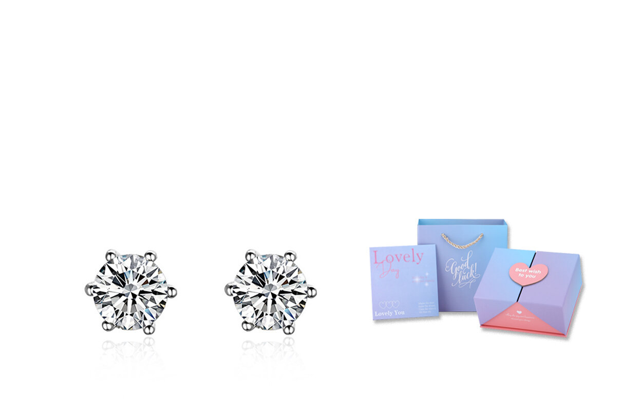 Гвоздики унисекс Inkopper S925, 5mm zircon stud earrings, F EU