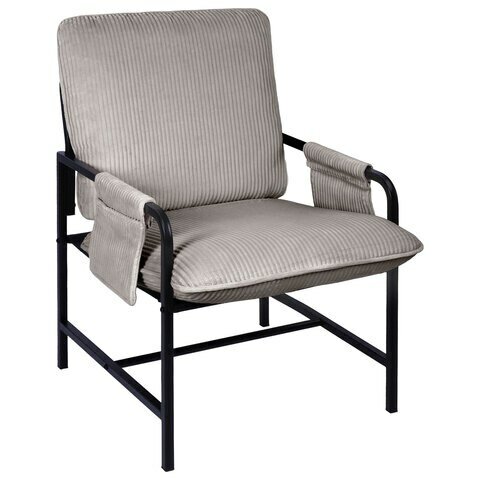 Кресло Brabix 533142 Gentle LC-300, лофт, пружинный блок, ткань велсофт плюш, серое