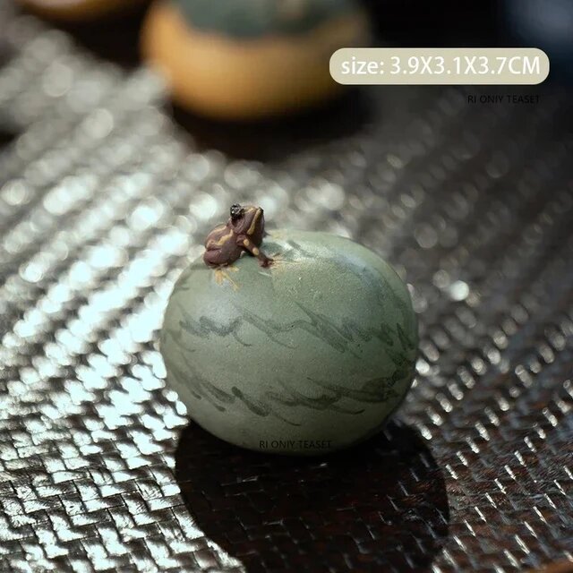 Китайские фигурки чайных питомцев из фиолетовой глины, реалистичные изделия ручной работы в форме фруктов, чайные сервизы, украшения для дома и сада, художественные подарки.