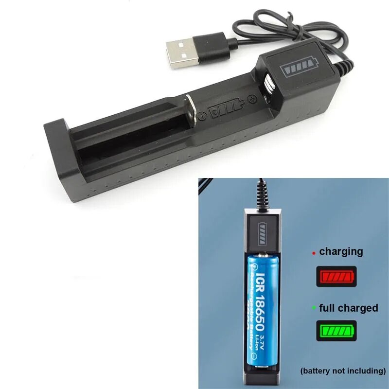 Универсальный 1-слотовый аккумулятор, USB-адаптер для зарядного устройства, светодиодное умное зарядное устройство для литий-ионных аккумуляторов 18650, 26650, 14500, зарядное устройство a7