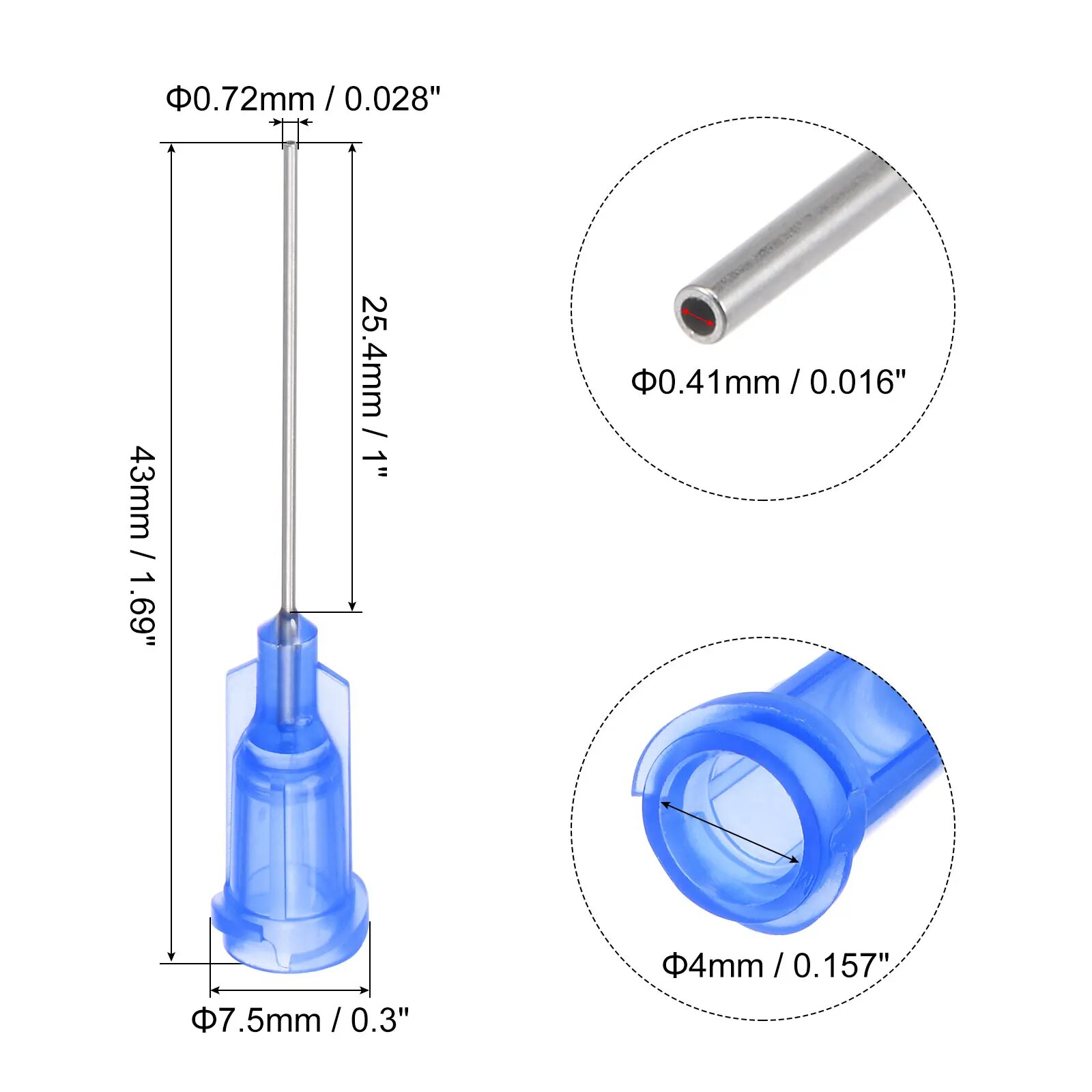 UXCELL Иглы для дозирования 14G-27G для пистолета для жидкого клея 22G 40pcs