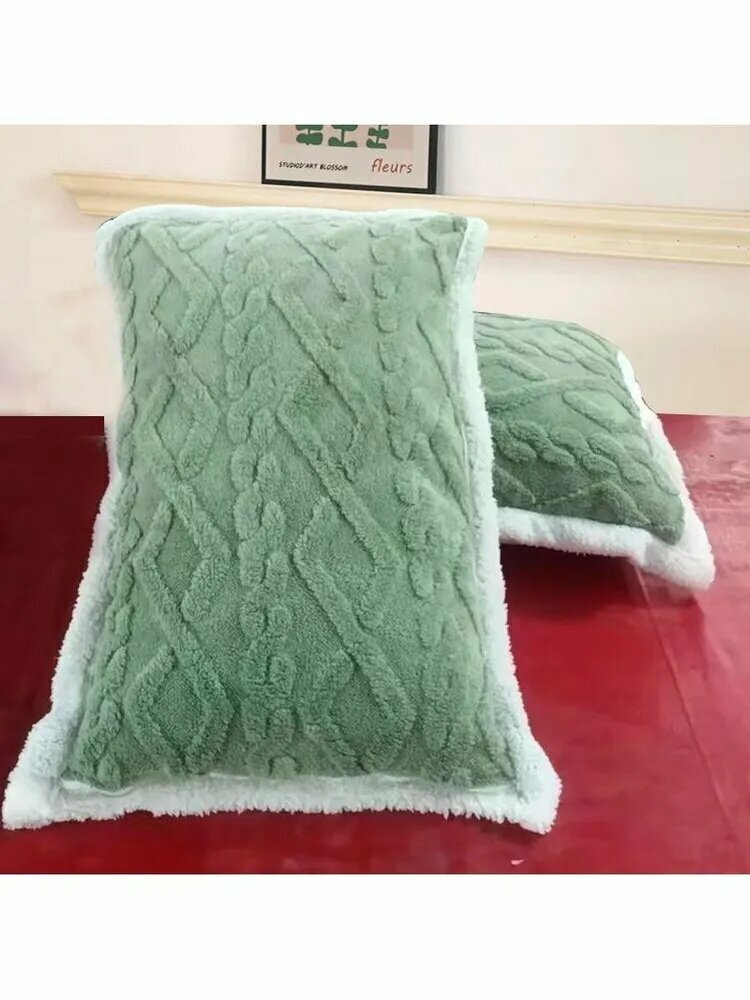 Наволочка, Наволочка, Велюр натуральный, Без наволочки см 2шт