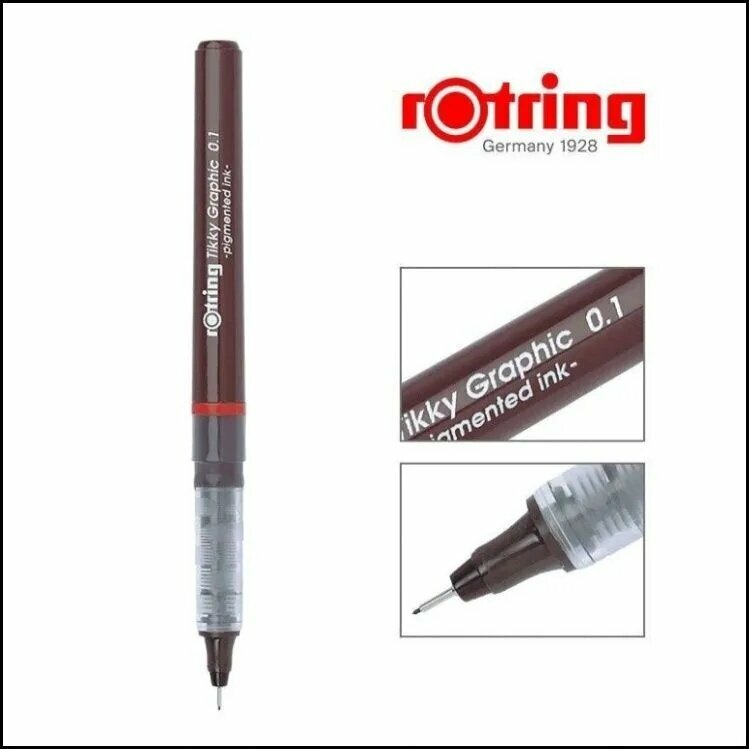 Эксклюзивный рапидограф Rotring Tikky 0.1 мм в пластиковом корпусе
